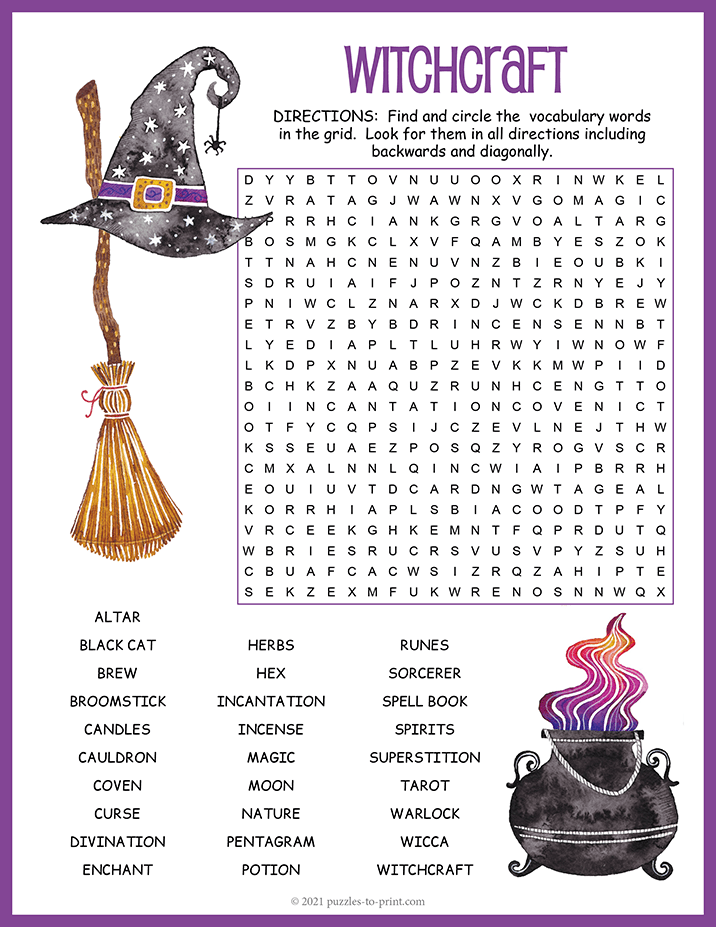 Witchcraft Word Search