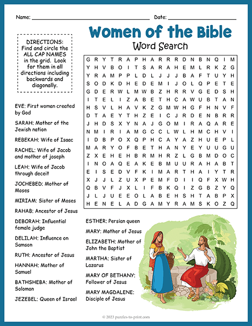 Women of the Bible Word Search