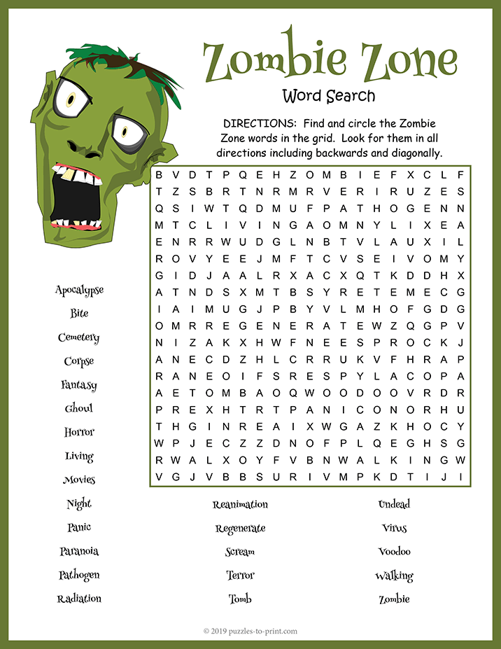 Zombie Word Search